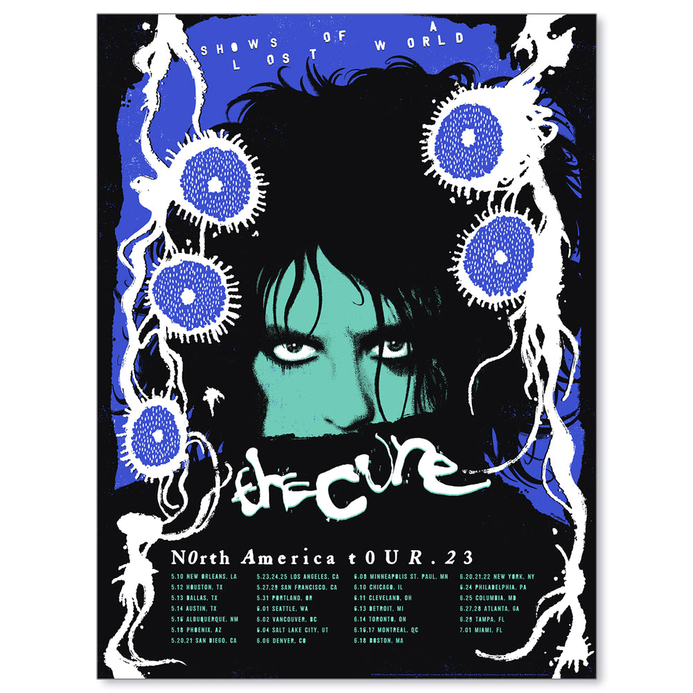 The Cure Shows of a Lost World Tour 2023 Poster (Sapphire/White Colorw