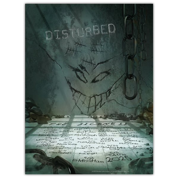 Disturbed "The Sickness" 25th Anniversary Tour Poster