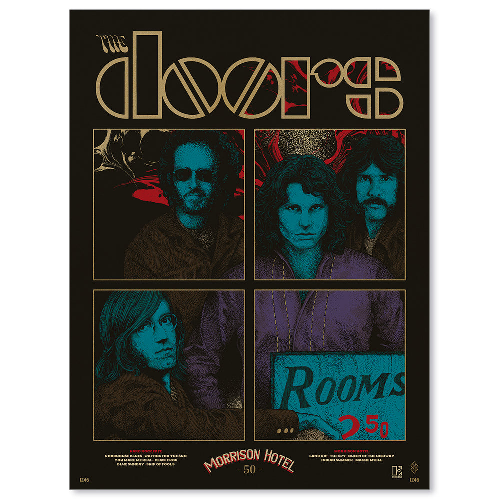 The Doors Morrison Hotel Print by Richey Beckett (Roadhouse Blues Edit
